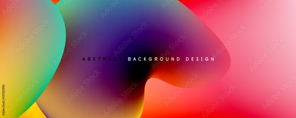 Trendy simple fluid color gradient abstract background with dynamic wave line effect. Vector ...