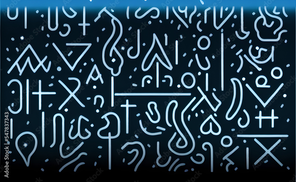 Abstract rune and arcane magic occult symbol background. Mystical ...