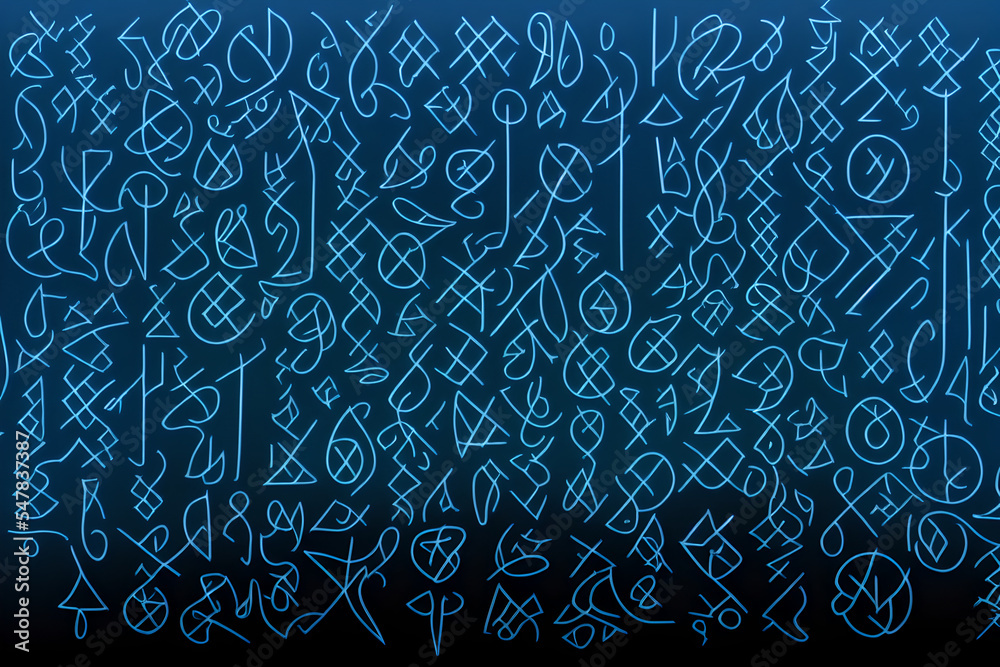 Abstract rune and arcane magic occult symbol background. Mystical ...