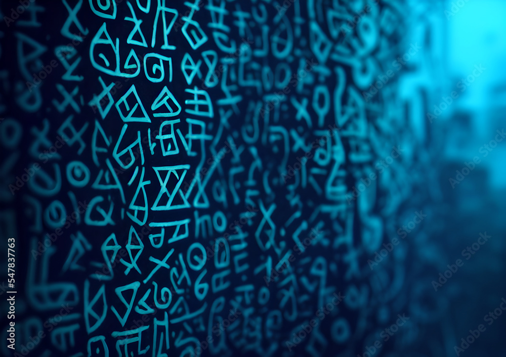 Abstract rune and arcane magic occult symbol background. Mystical ...