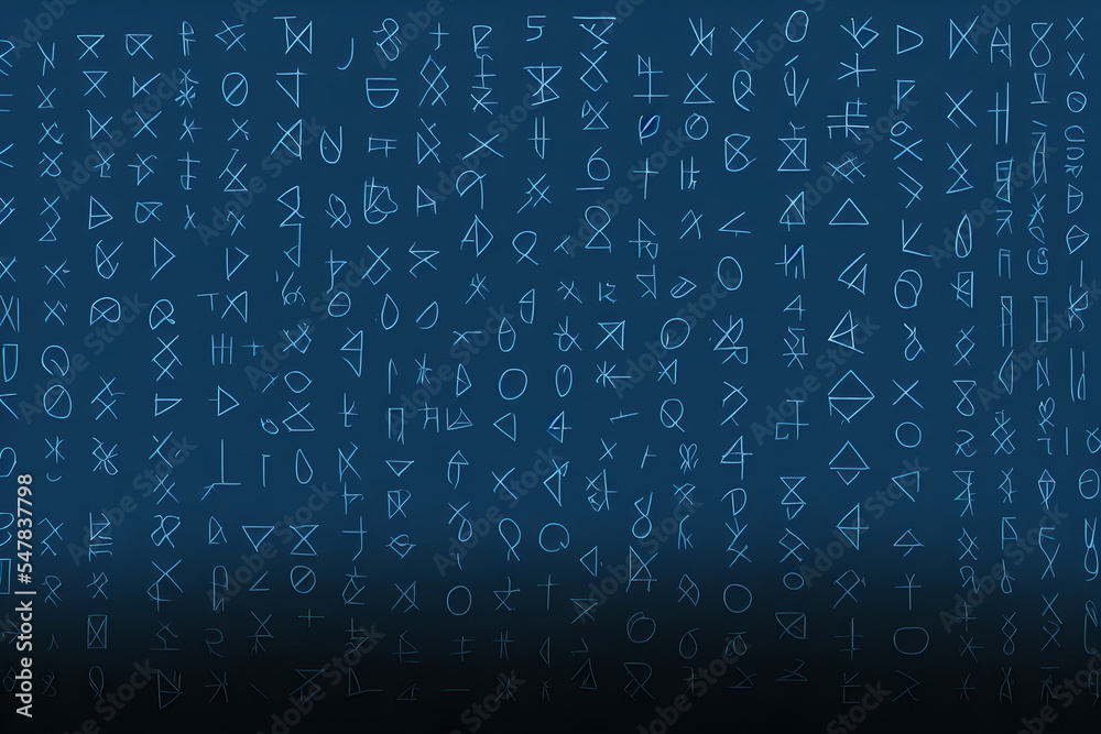 Abstract rune and arcane magic occult symbol background. Mystical ...