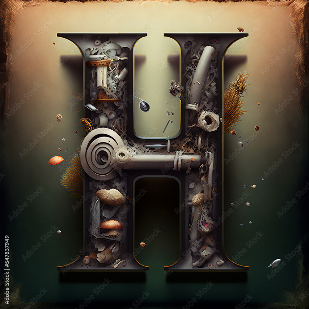 Ai generated letter H Stock Illustration | Adobe Stock