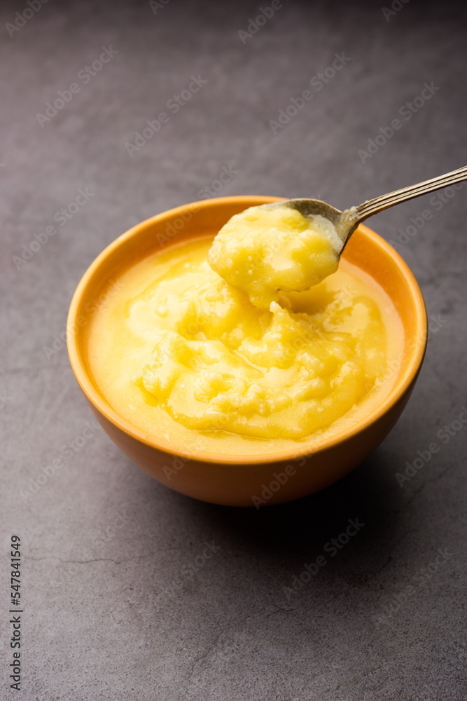 Pure Tup OR Desi Ghee also known as clarified liquid butter Stock Photo ...