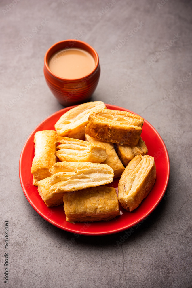Khari puff biscuit or Kharee Puff pastry is an evergreen accompaniment ...