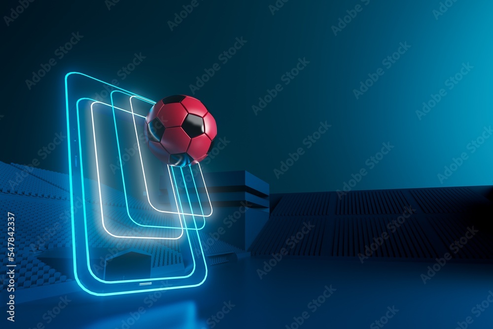 3d football object design. realistic rendering. abstract futuristic ...