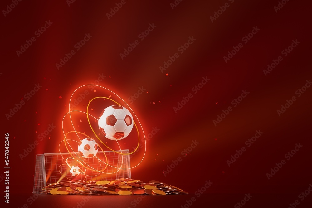 3d football object design. realistic rendering. abstract futuristic ...