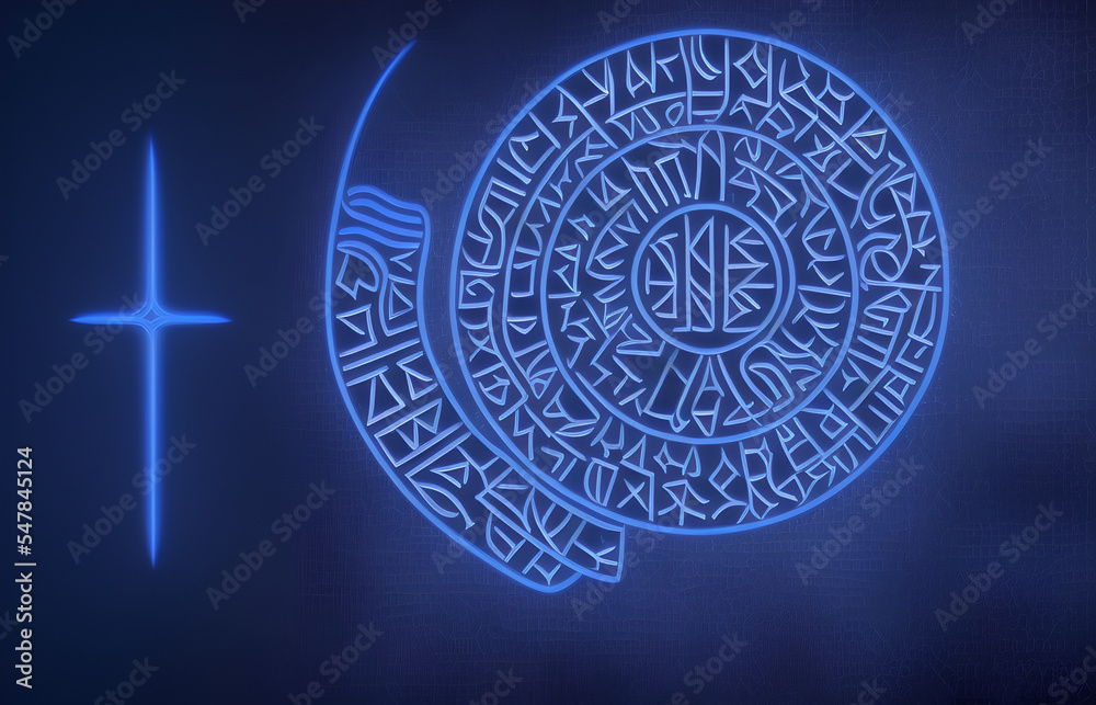 Abstract rune and arcane magic occult symbol background. Mystical ...