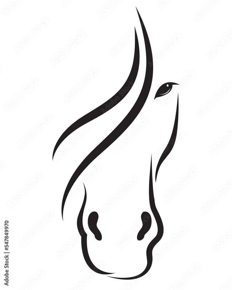 Image of a horse face design isolated on transparent background. Wild ...