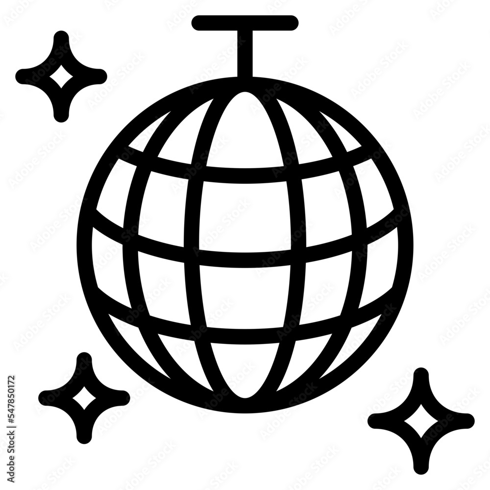 mirror ball outline icon Stock Vector | Adobe Stock