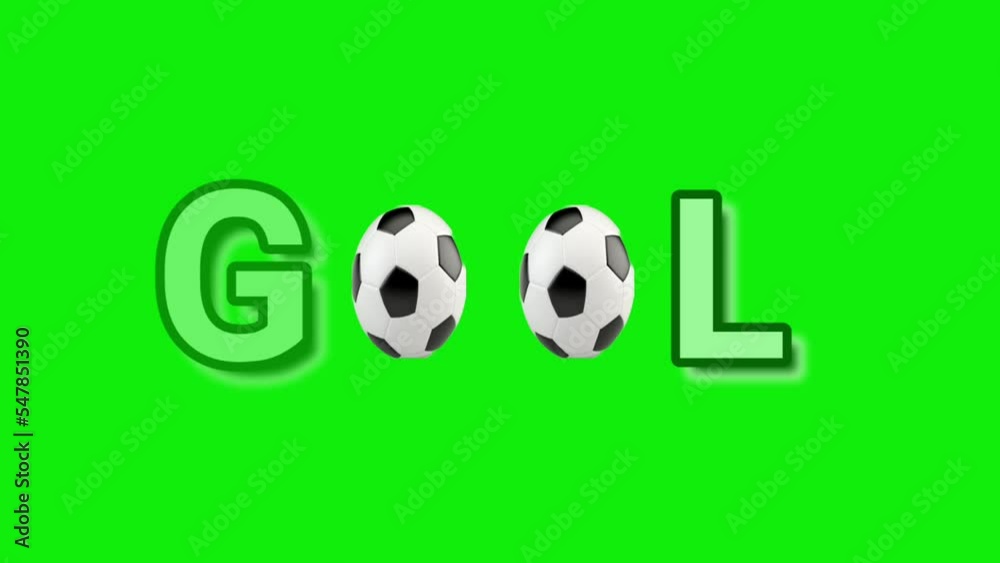 concept Goal animated illustration word with soccer ball in green ...