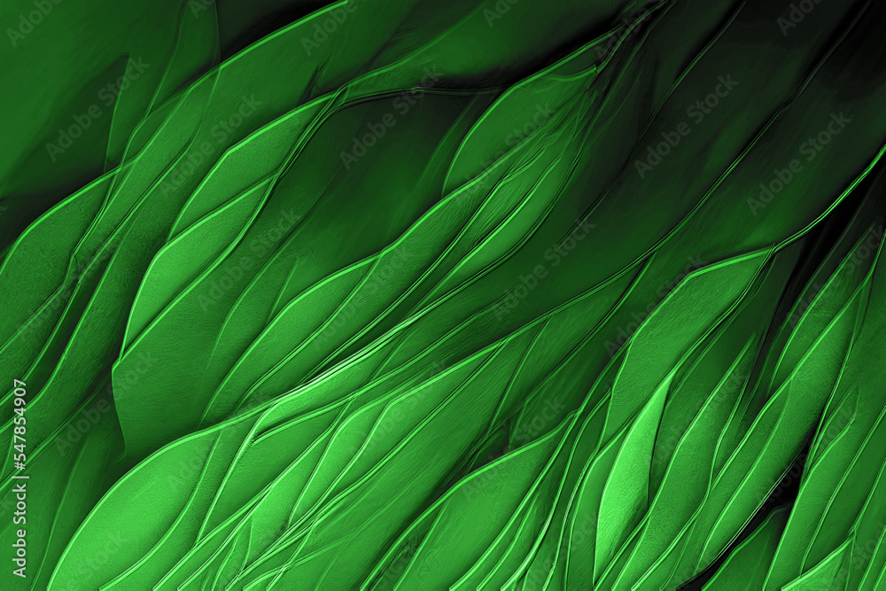 Green background texture design, complex shapes with different shades ...