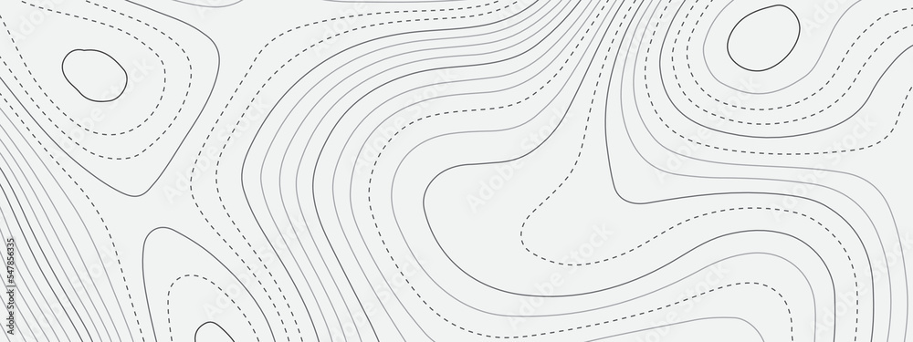 Black and white abstract topographic map with lines and circles ...