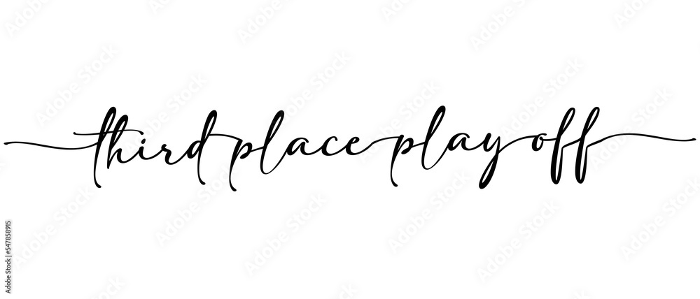 Third place play off - Football phrase Continuous one line calligraphy ...