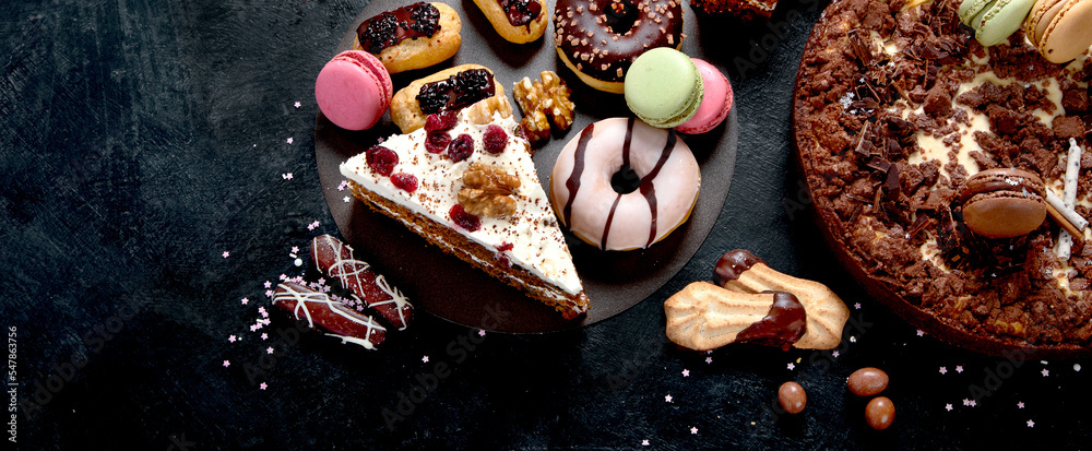 Assortment of confectionery, different types desserts Stock Photo ...
