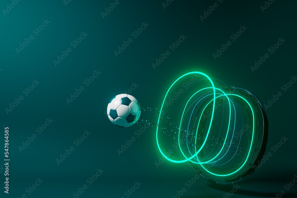 3d football object design. realistic rendering. abstract futuristic ...
