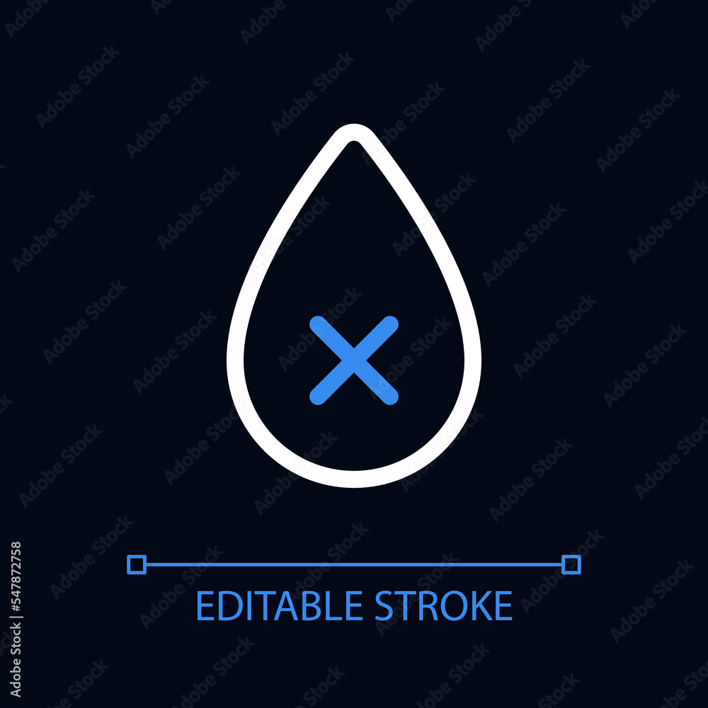 Dehydration pixel perfect color linear ui icon for dark theme. Liquid ...