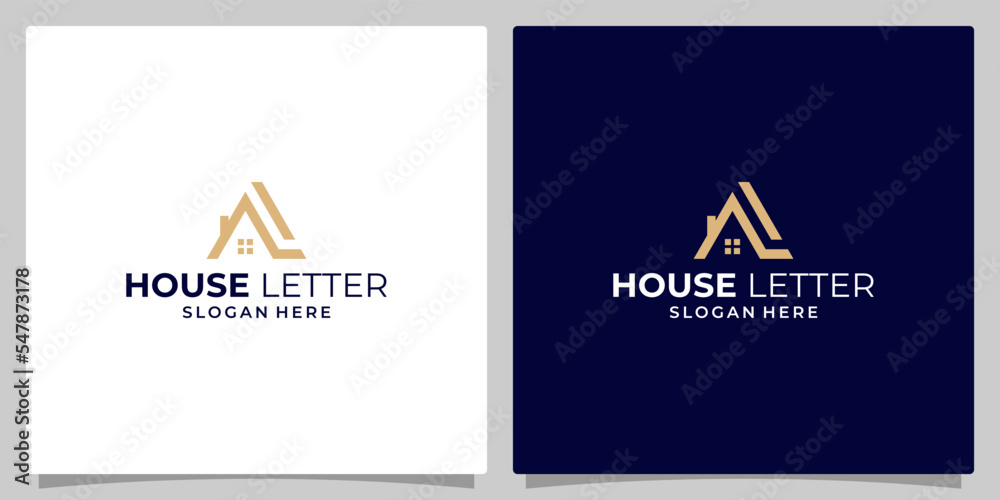 Poster House building logo design template with initial letter A and L ...