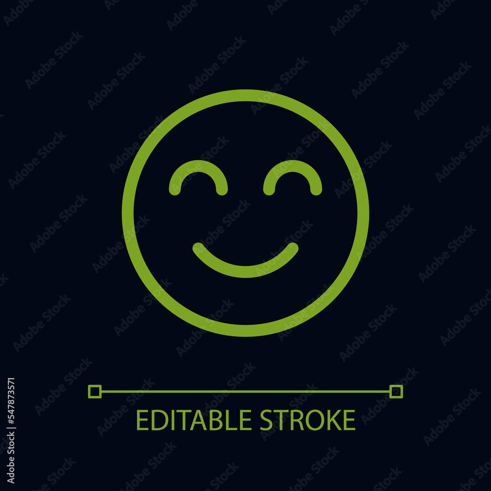 Contented emoji pixel perfect color linear ui icon for dark theme ...