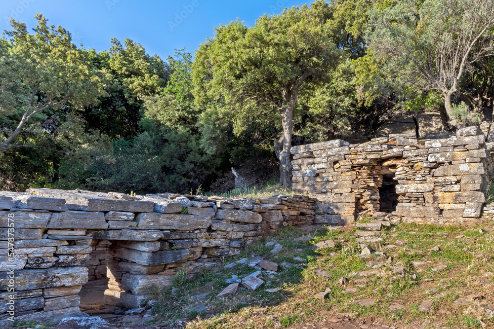 Dragon house at Euboea island, Greece. "Dragon houses" are old houses ...