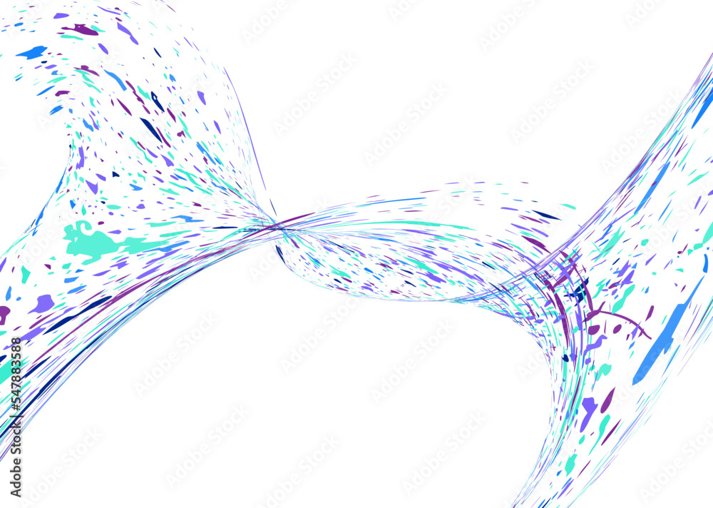 Multi-colored dust particles and debris, paint splashes, strokes are ...