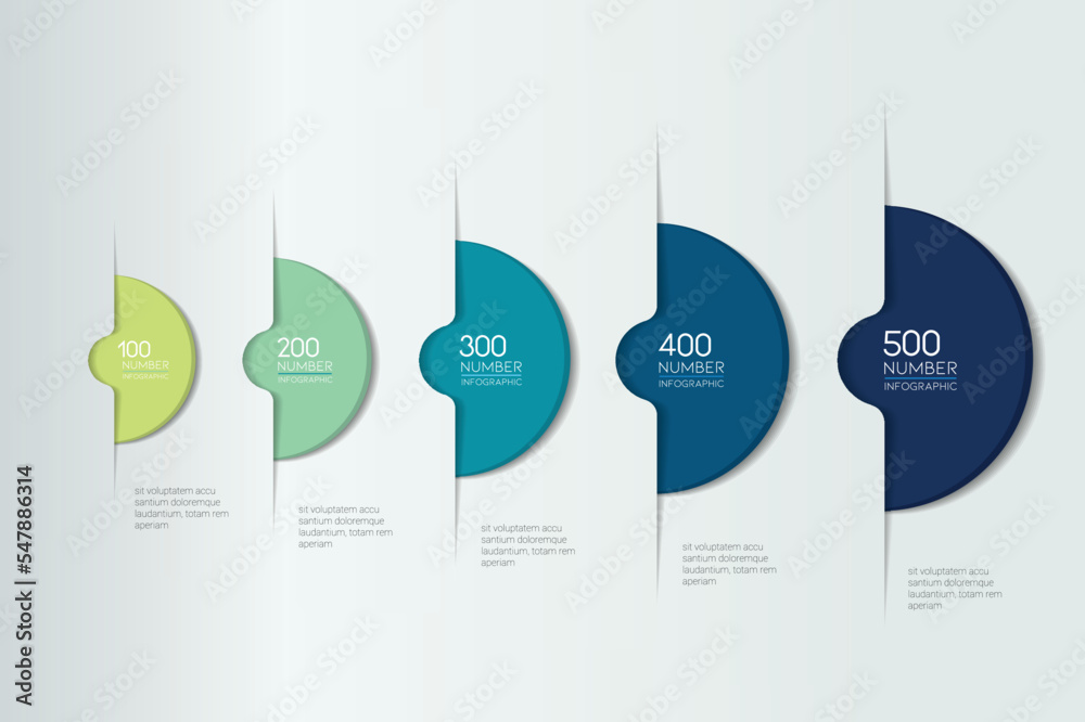 5 step infographic. Five number timeline, template. Vector. Stock ...
