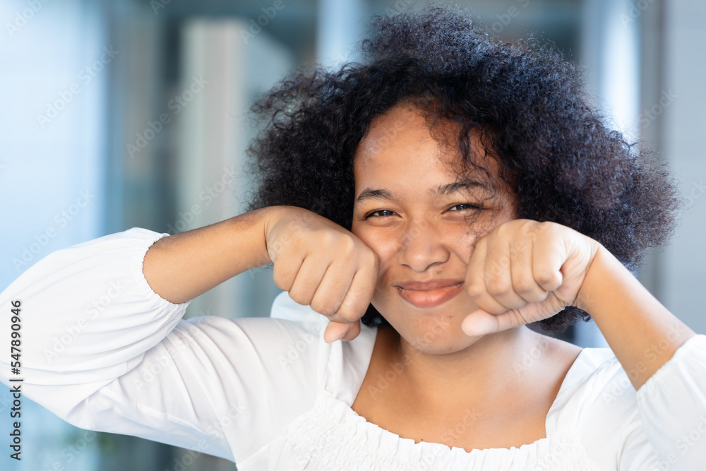 Sad unhappy failed young African woman crying Stock Photo | Adobe Stock