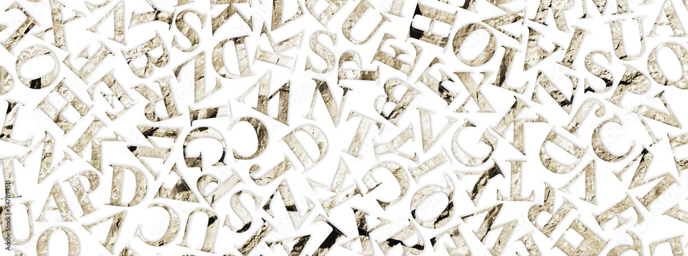 Creative and modern background with letters. Stock Photo | Adobe Stock