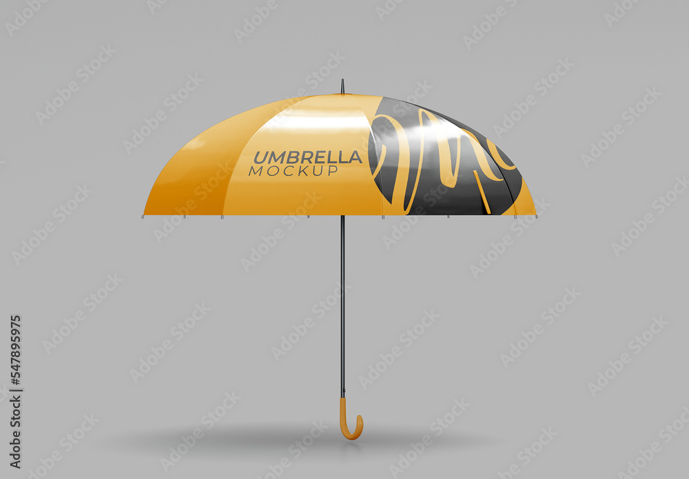 Front View Open Umbrella Isolated Mockup Stock Template | Adobe Stock