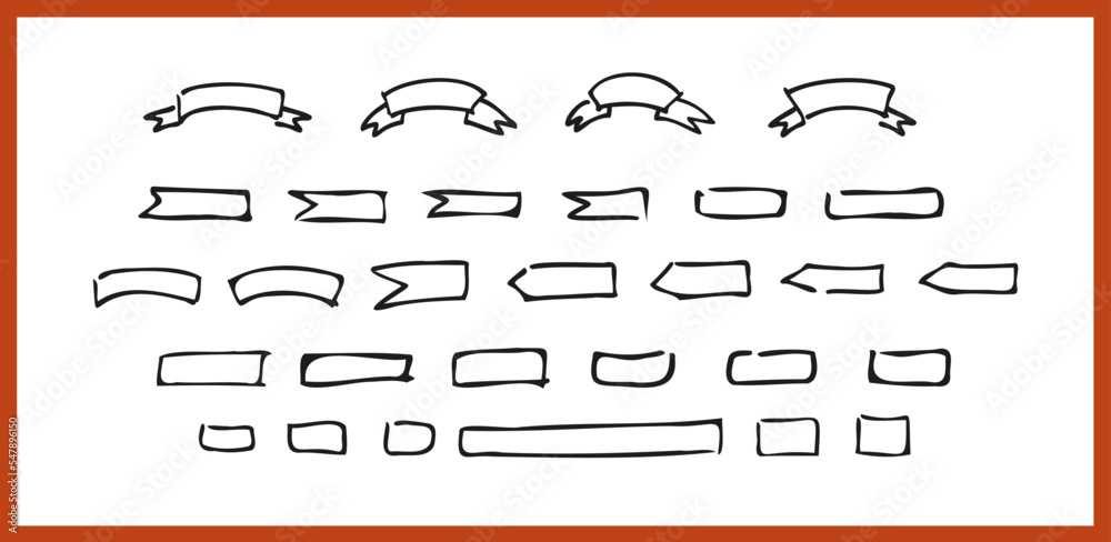 Super set of hand drawn check mark with various circular arrows and ...