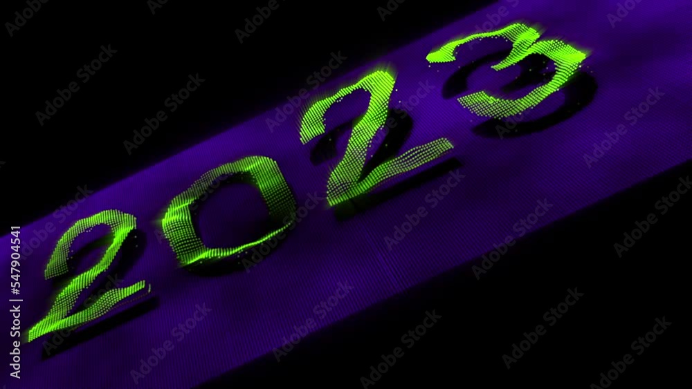 Year 2023 digital effect background in 3d space background animation ...