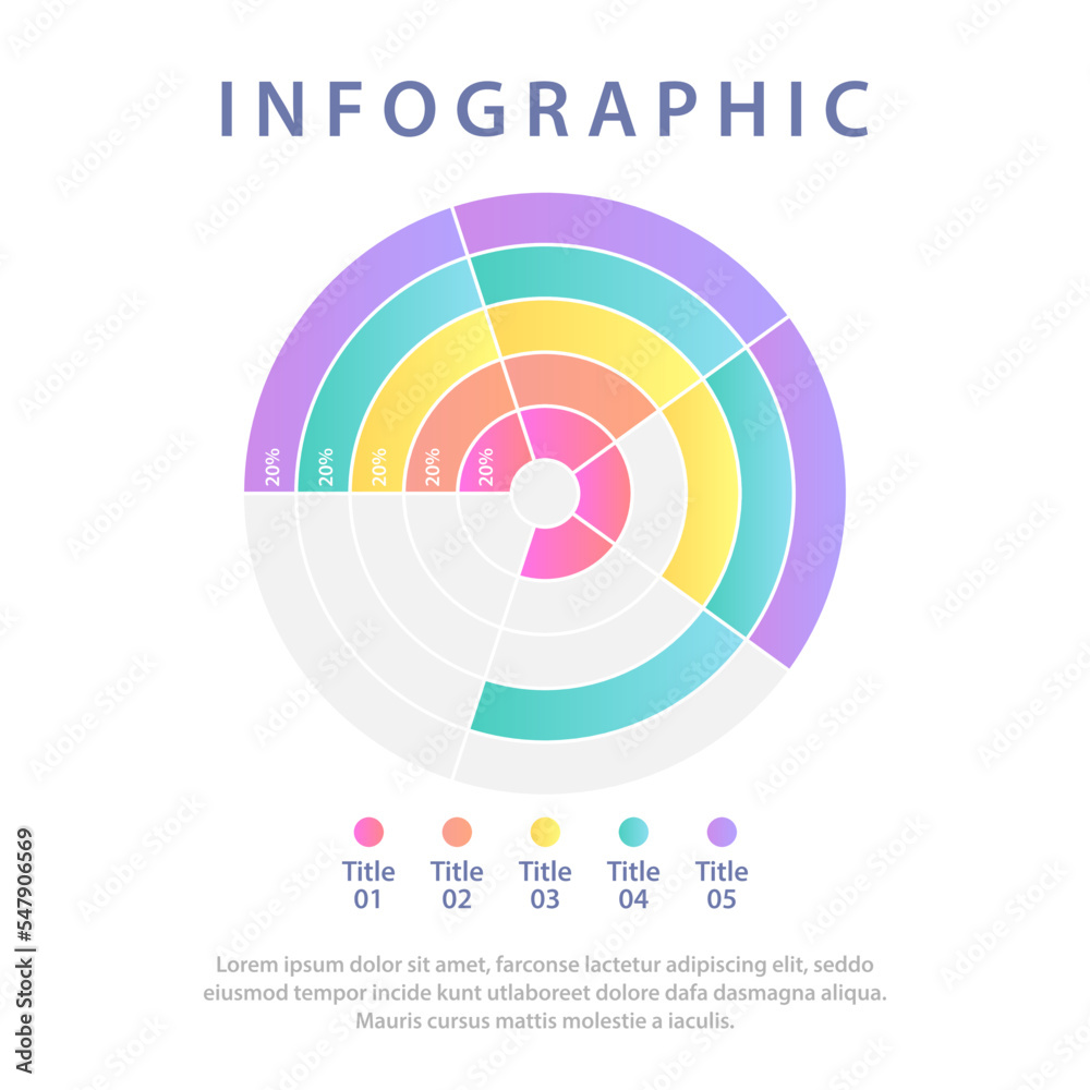 Informational sources analysis presentation with circle infographic ...