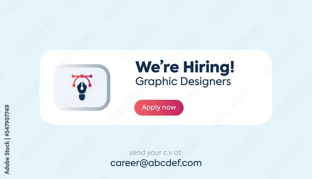 Vetor de We are hiring. We are hiring Graphic Designer vacancy pop up ...