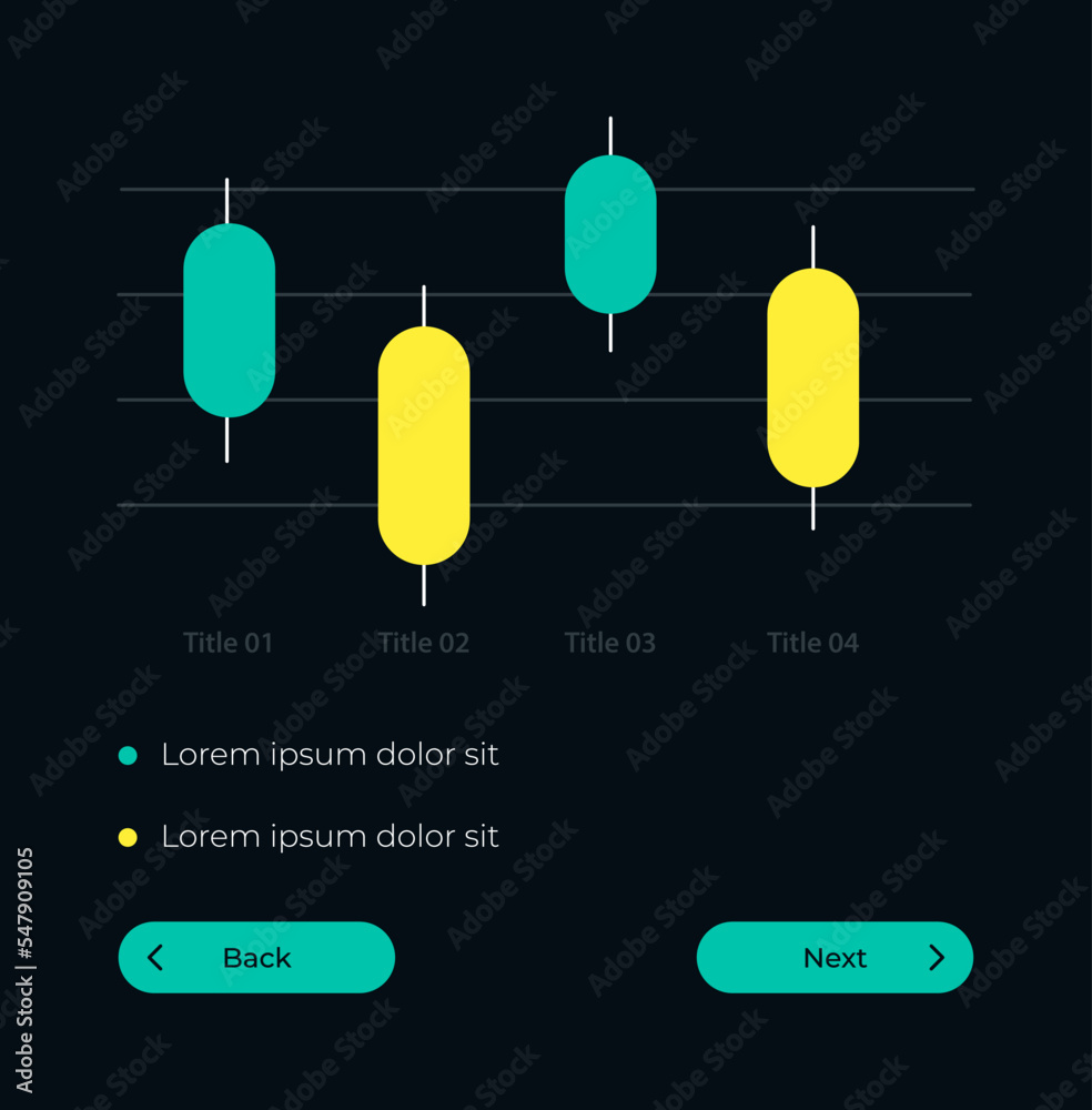 Candlestick Diagram Ui Element Template Editable Isolated Vector Dashboard Component Flat User