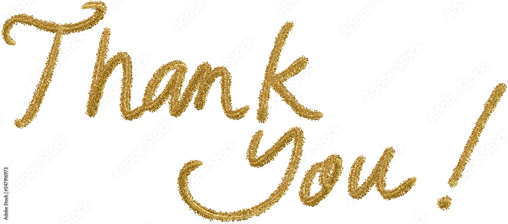 Thank You! Word, Gold Lettering, Cursive Writing Stock Illustration ...