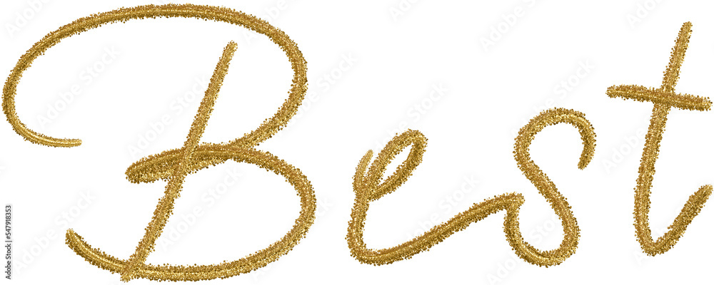 Best Word, Gold Lettering, Cursive Writing Stock Illustration | Adobe Stock