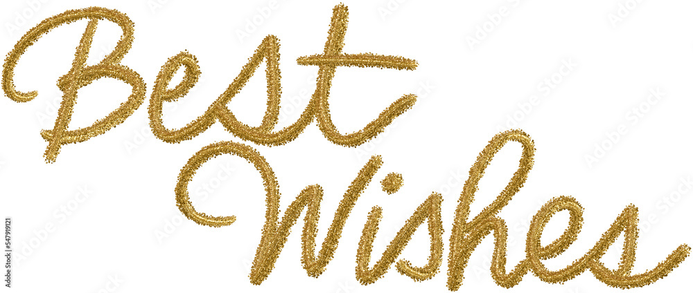 Best Wishes Word, Gold Lettering, Cursive Writing Stock Illustration ...