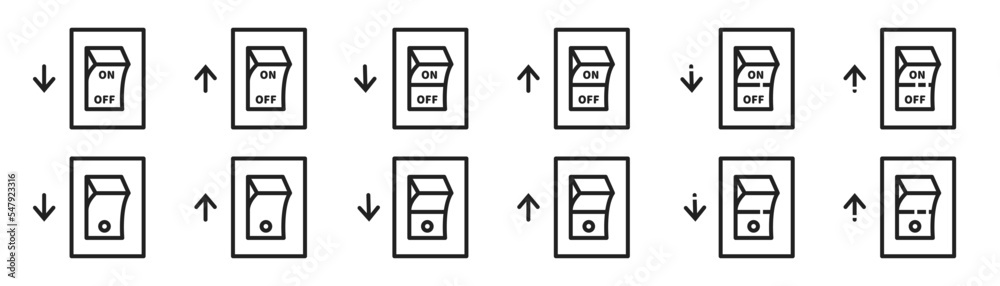 Switch button icon set. Vector isolated illustration. Switch toggle. On ...