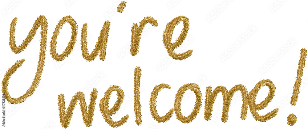 you're welcome! Word, Gold Lettering, Cursive Writing Stock ...