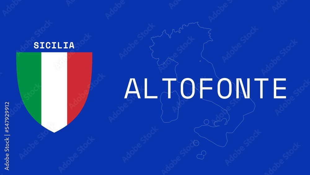 Altofonte: Illustration mit dem Ortsnamen der italienischen Stadt ...