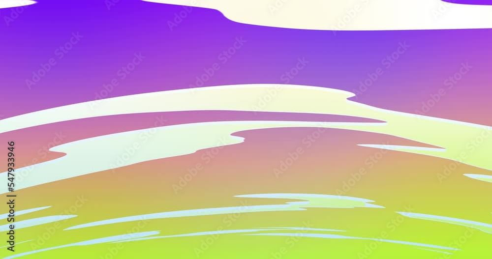 Splash screen with animated sunset sky and cartoon clouds. Infinitely ...