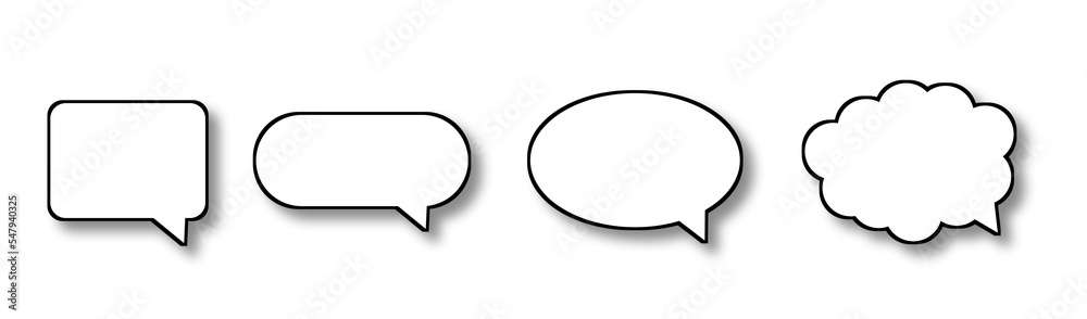 Speech Bubble Set Set Of Comic Speech Bubbles Retro Empty Comic