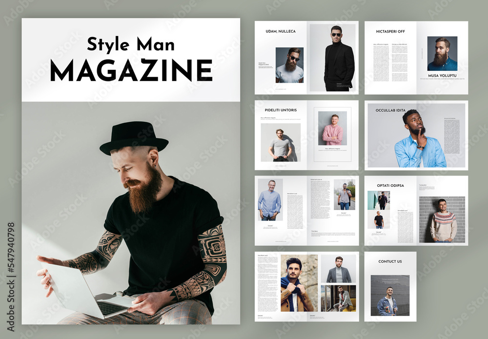 Style Man Magazine Stock Template | Adobe Stock