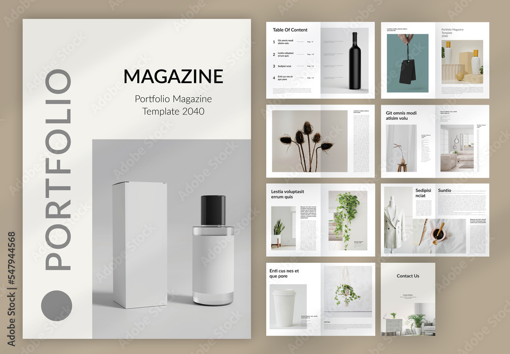 Portfolio Magazine Layout Stock Template | Adobe Stock