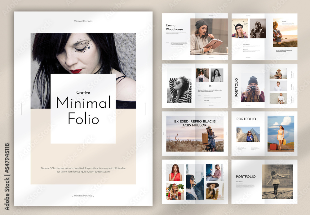 Minimal Portfolio Magazine Stock Template | Adobe Stock