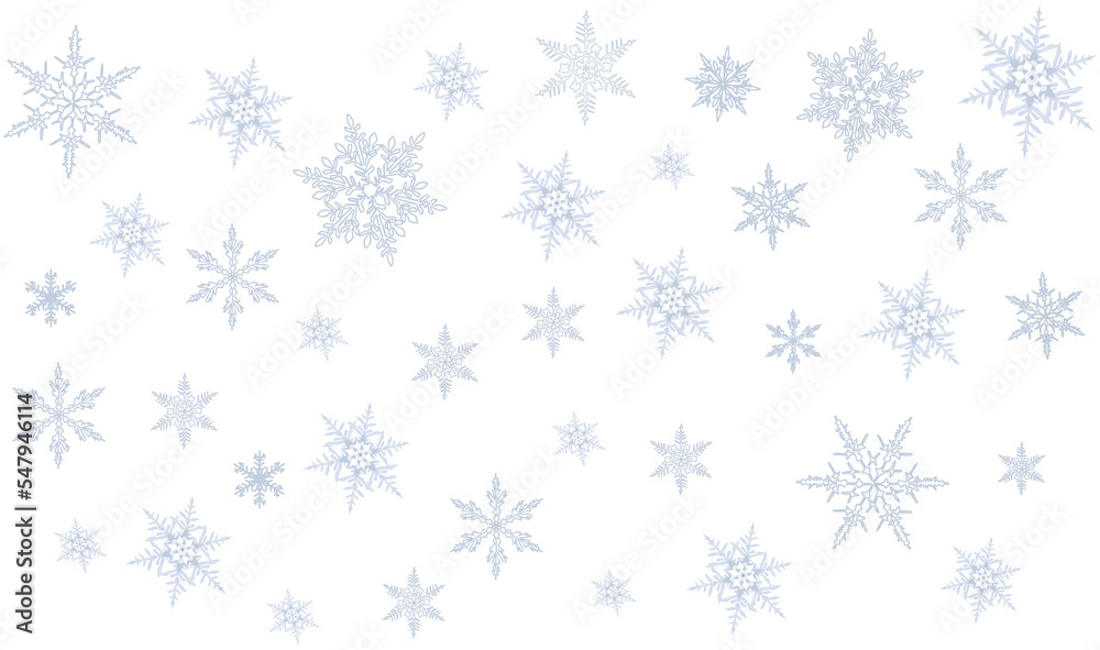 Snowflakes overlay with transparent background. Realistic snowfall ...