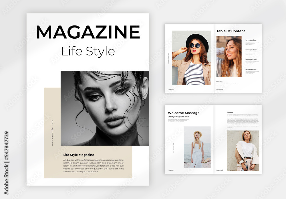 Life Style Magazine Stock Template | Adobe Stock