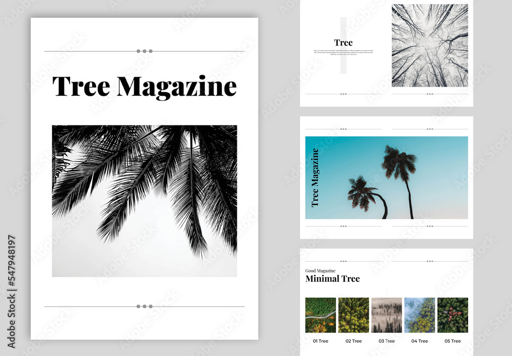 Tree Magazine Layout Stock Template | Adobe Stock
