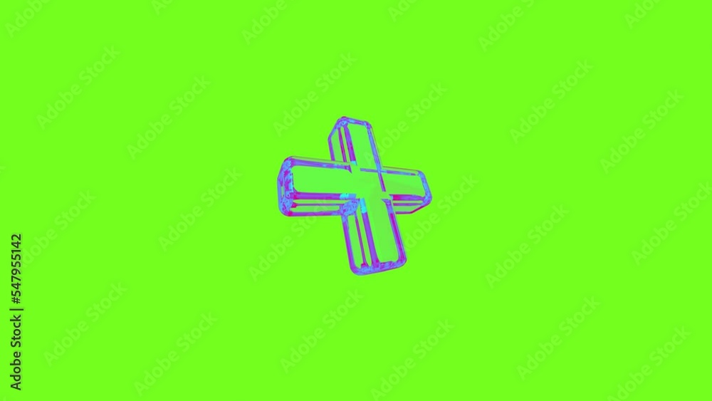 3D abstract loop animation with geometric shapes on a green screen ...