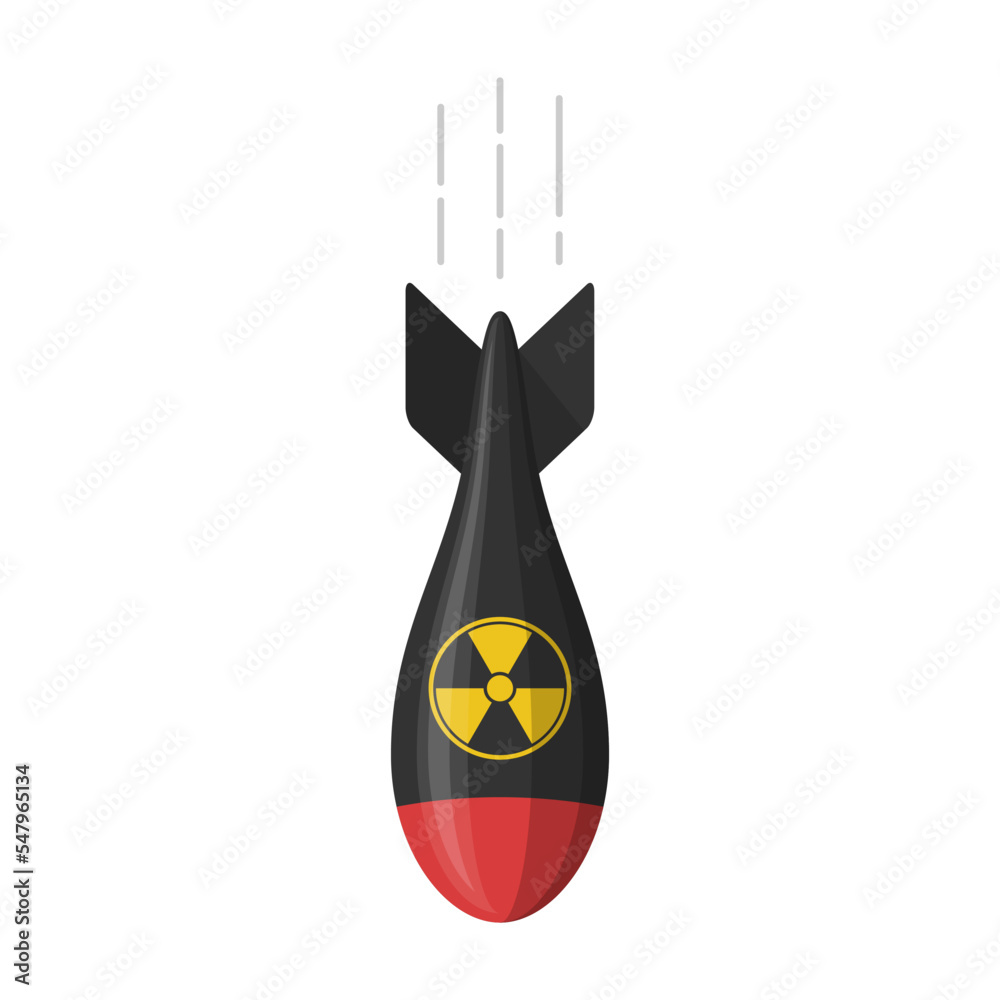 Nuclear bomb isolated on white background. Atomic rocket air bomb ...
