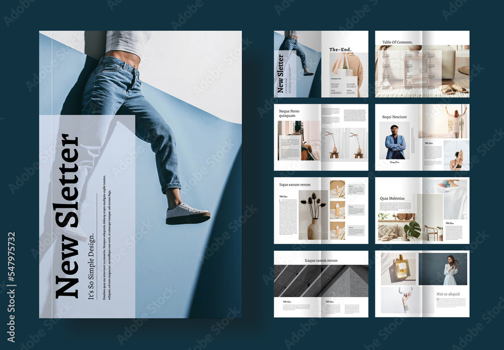 New Sletter Magazine Stock Template | Adobe Stock